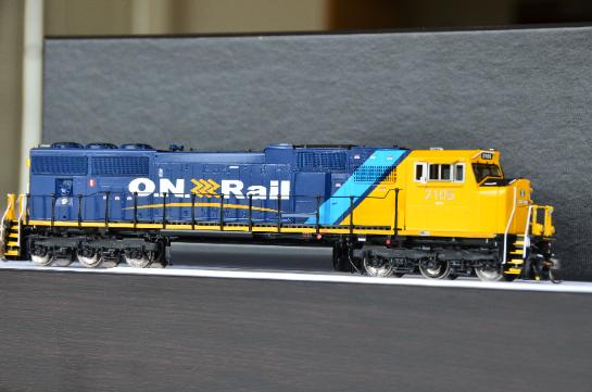 Brass Department: Overland OMI 6186.1 ONR SD75I #2105 F/P Blue/Yellow ...